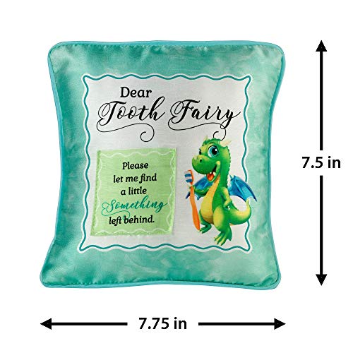 Lillian Rose, Green, 7.75 by 7.5 Dragon Tooth Fairy Pillow