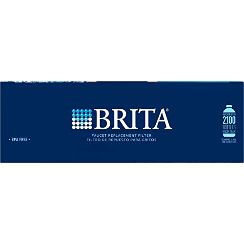 Brita Water Filter Replacements for Sink, Faucet Mount Water Filtration System for Tap Water, Reduces 99% of Lead, Basic, White, 3 Count