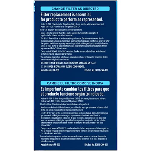 Brita Water Filter Replacements for Sink, Faucet Mount Water Filtration System for Tap Water, Reduces 99% of Lead, Basic, White, 3 Count