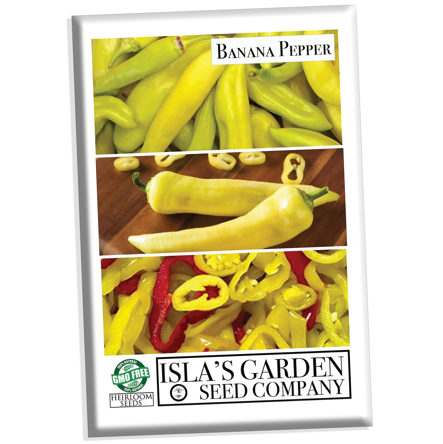 Banana Pepper Seeds for Planting, 100+ Heirloom Seeds Per Packet, (Isla's Garden Seeds), Non GMO Seeds, Other Name: Yellow Wax Pepper/Banana Chilies, Scientific Name: Capsicum annuum