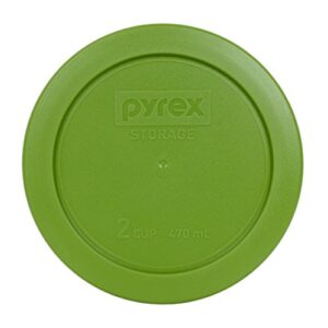 Pyrex (2 7402-PC Green 7 Cup, (2) 7201-PC Edamame Green 4 Cup, & (2) 7200-PC Lawn Green 2 Cup Plastic Storage Lids, Made in USA