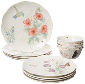 lenox 883319 butterfly meadow flutter 12pc dinnerware set,multicolor