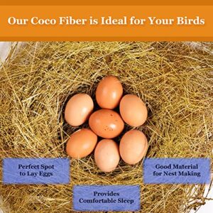 SunGrow Coconut Husk Fiber Bird Nesting Material for Mourning Dove, Straw Nest for Diamond Dove Bird House, Pet Bird Cage and Small Animals Bedding , Suitable For Hamster, Gerbils, Chinchillas, 3 oz