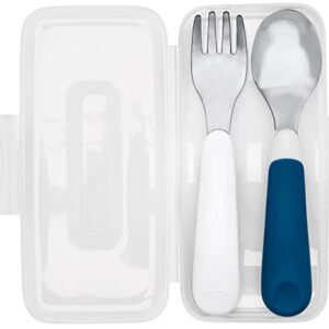 OXO Tot On-The-Go Fork And Spoon Set - Navy