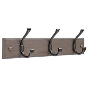 liberty ruavista 18 in. gray and soft iron hook rack