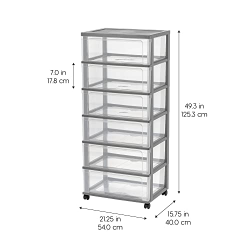 IRIS 110311 6 Drawer Wide Chest, Gray