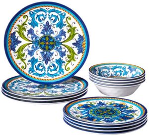 certified international luca melamine 12 pc dinnerware set