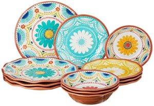 certified international vera cruz melamine 12 pc dinnerware set