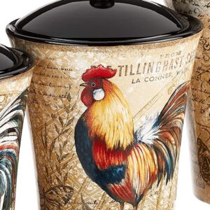 Certified International 23656 Gilded Rooster Canister Set (3 Piece), One Size, Multicolor