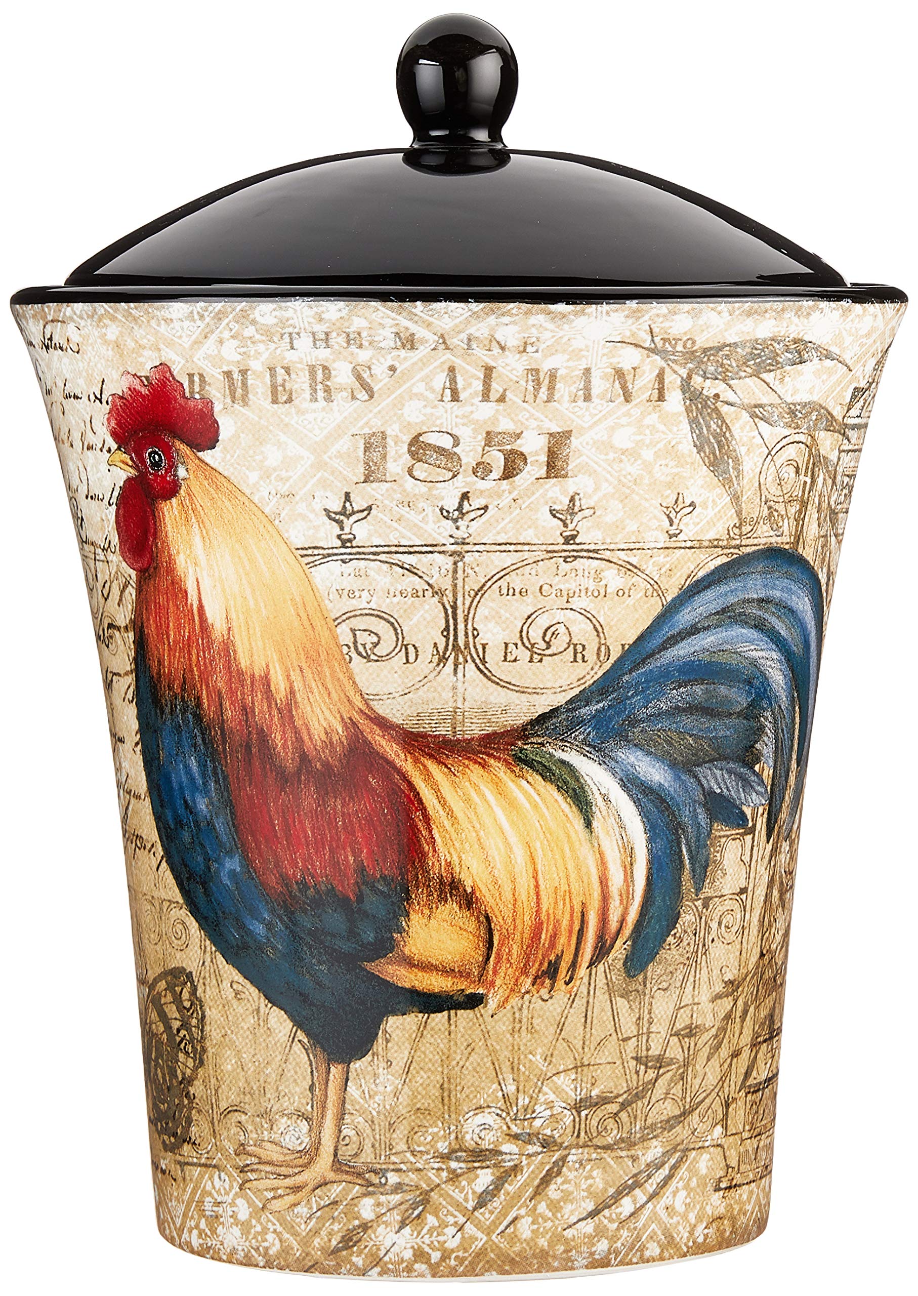 Certified International 23656 Gilded Rooster Canister Set (3 Piece), One Size, Multicolor