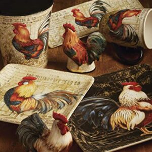 Certified International 23659 16" x 12" Gilded Rooster Rectangular Platter, One Size, Multicolor