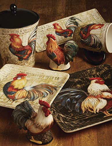 Certified International 23659 16" x 12" Gilded Rooster Rectangular Platter, One Size, Multicolor