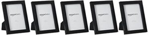 amazon basics rectangular photo picture frame, 5" x 7", pack of 5, black