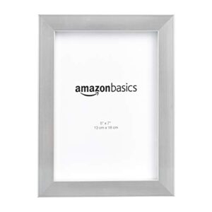 amazon basics rectangular photo picture frame, 5" x 7", pack of 2, nickel