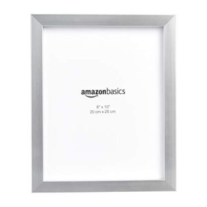 amazon basics rectangular photo picture frame, 8" x 10", pack of 2, nickel