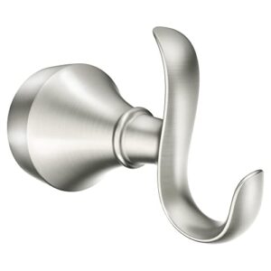 moen hamden spot resist brushed nickel double towel robe hook, my6203bn