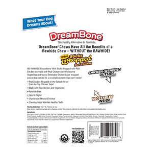 DreamBone Mini Sticks Wrapped With Real Chicken, Rawhide Free Dog Chew Sticks, 15 Count