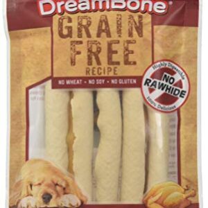 DreamBone Grain Free Recipe, Rawhide Free Dog Chew Sticks Made with Real Chicken, No Wheat, Soy, Gluten, 5 Sticks