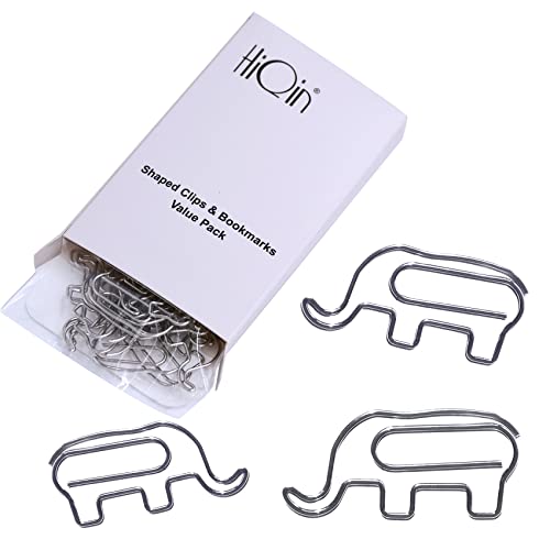 Cute Bookmarks Paper Clips Elephant (Refill Pack) - Funny Office Supplies Gift