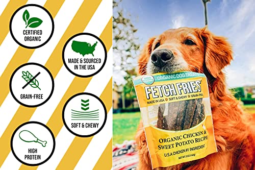 Fetch Fries Organic Chicken & Sweet Potato Jerky Fries for Dogs (5 oz).