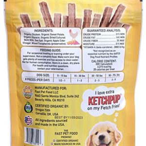 Fetch Fries Organic Chicken & Sweet Potato Jerky Fries for Dogs (5 oz).