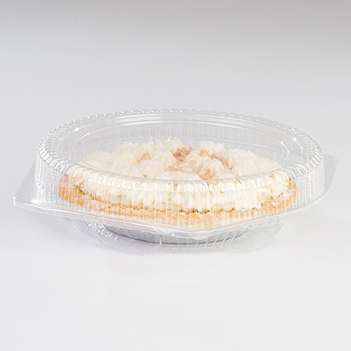 Detroit Forming 10" Pie Container LBH-111 Clear OPS Plastic Hinged Locking Lid Shallow Dome Food | 100/Case