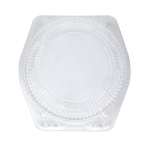 Detroit Forming 10" Pie Container LBH-111 Clear OPS Plastic Hinged Locking Lid Shallow Dome Food | 100/Case