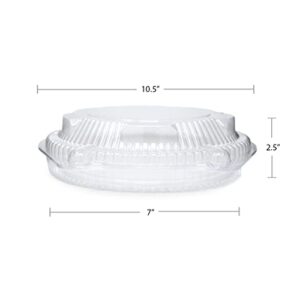 Detroit Forming 10" Pie Container LBH-111 Clear OPS Plastic Hinged Locking Lid Shallow Dome Food | 100/Case