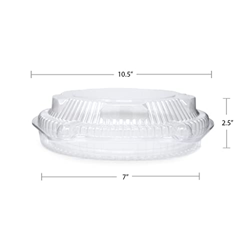 Detroit Forming 10" Pie Container LBH-111 Clear OPS Plastic Hinged Locking Lid Shallow Dome Food | 100/Case