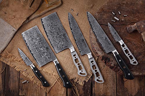 KATSURA Woodworking Project Kit – Santoku Knife Blank – 5 Inch – Japanese Premium AUS 10, 67 Layers Damascus Steel