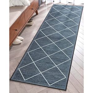 well woven clover diamond lattice 2'7" x 9'10" runner grey