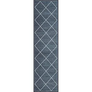 Well Woven Clover Diamond Lattice 2'7" x 9'10" Runner Grey