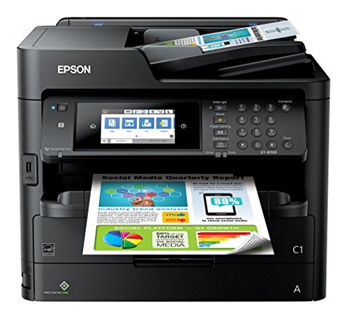 Epson Workforce Pro ET-8700 EcoTank Color All-in-One Supertank Printer with Scanner, Copier and Fax, WiFi & Ethernet Connectivity