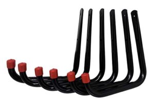 tetra-teknica uh01-6p heavy duty garage storage utility hooks, large size, color black, 6 per pack