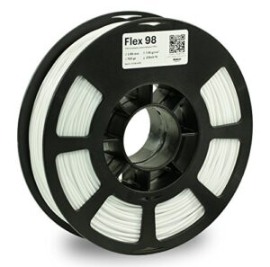 kodak flex 98 flexible 3d printer filament tpu white +/-0.03 mm, 750g (1.6lbs) spool, 2.85 mm. lowest moisture premium 3d printer flex filament in vacuum aluminum ziploc bag. fit most fdm printers