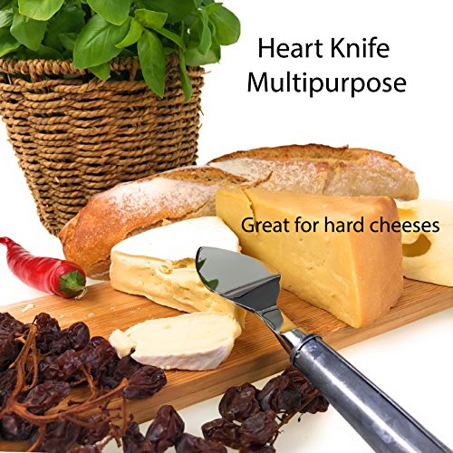 Galrose Cheese Knife Set Premium Quality - Galvanized Iron Handle Stainless Steel Blade Rustic 4 Piece Cheese Knives or Charcuterie Utensils Set for Hosting. Gift for 6th Iron Wedding Anniversary