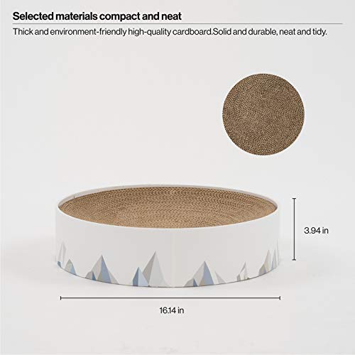 pidan Cat Scratch Bowl Cat Cardboard Pad for Indoor Cats Lounge - Round Cat Scratcher Couch Bed with Geometric Pattern