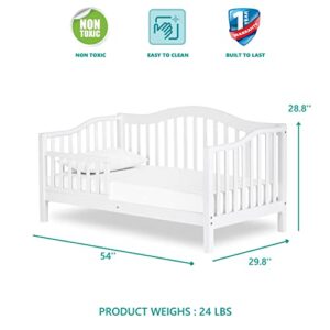 Dream On Me Austin Toddler Day Bed in White, Greenguard Gold Certified 54x30x29 Inch (Pack of 1)