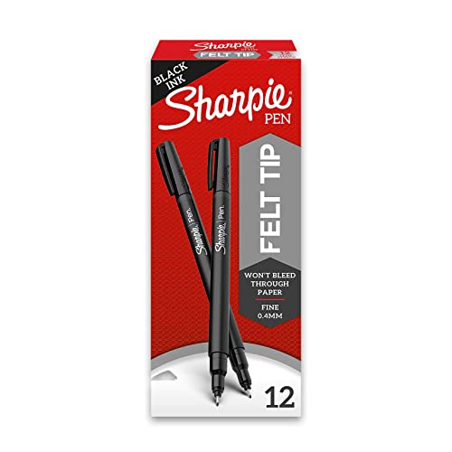 Sharpie Plastic Point Pen, 12-Count (Fine Point, Black)