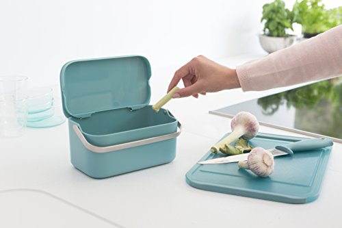 Brabantia Food Waste Caddy, Mint, 12.7 x 22.1 x 10.7 cm