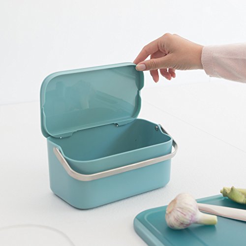 Brabantia Food Waste Caddy, Mint, 12.7 x 22.1 x 10.7 cm