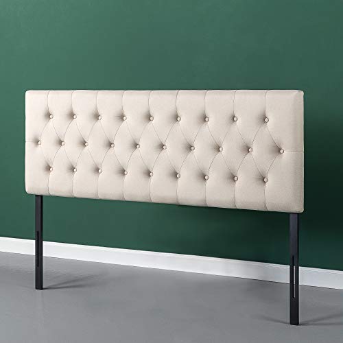 ZINUS Trina Upholstered Headboard / Button Tufted Upholstery / Adjustable Height / Easy Assembly, Taupe, Queen