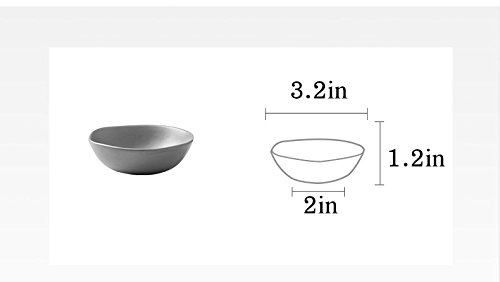 SOCOSY Classic Matte Ceramic Sauce Dishes Sushi Dipping Bowls Appetizer Plates with Irregular Ddge for Kitchen3.2'' (Set of 4)