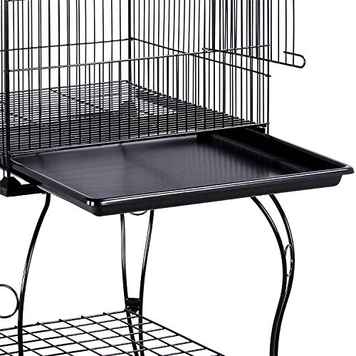 Topeakmart Medium Open Top Parrot Bird Cage for Cockatiels Conures Green Cheek Parakeets with Rolling Stand