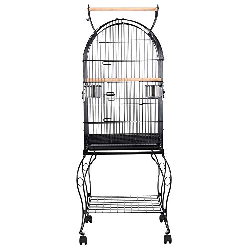 Topeakmart Medium Open Top Parrot Bird Cage for Cockatiels Conures Green Cheek Parakeets with Rolling Stand