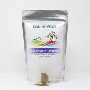 t.h.e. equine edge moody mare raspberry - pure organic raspberry leaf for calming, 30 servings