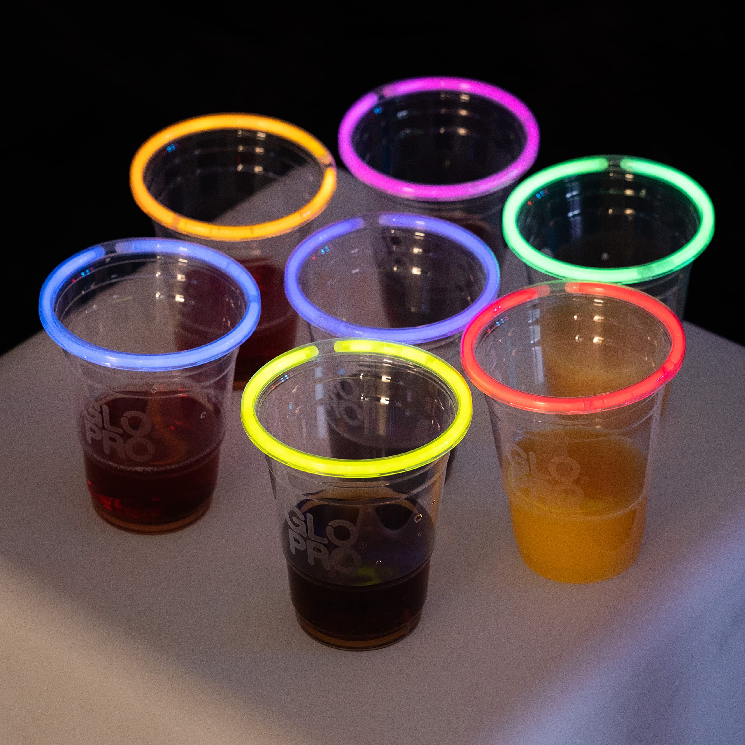 GLOWING PARTY CUPS 16 oz Light Up Cups Glow Stick Cup Blacklight Party Glow Neon Glow In The Dark Party Decorations Drink Supplies Glow Party Supplies