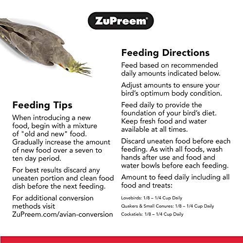 ZuPreem Smart Selects Bird Food for Medium Birds, 2.5 lb (Pack of 2) - Everyday Feeding, Cockatiels, Quakers, Lovebirds, Small Conures