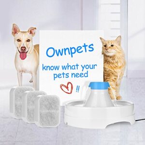 OWNPETS Replacement Cotton Activated Carbon Filters for Cat Dog, Pet Water Drinking Fountain 3 Packs