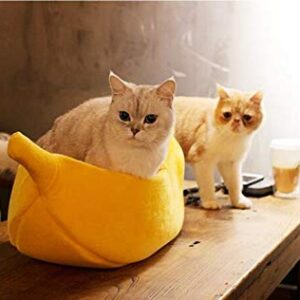 · Petgrow · Cute Banana Cat Bed House Large Size, Christmas Pet Bed Soft Warm Cat Cuddle Bed, Lovely Pet Supplies for Cats Kittens Rabbit Small Dogs Bed,Yellow